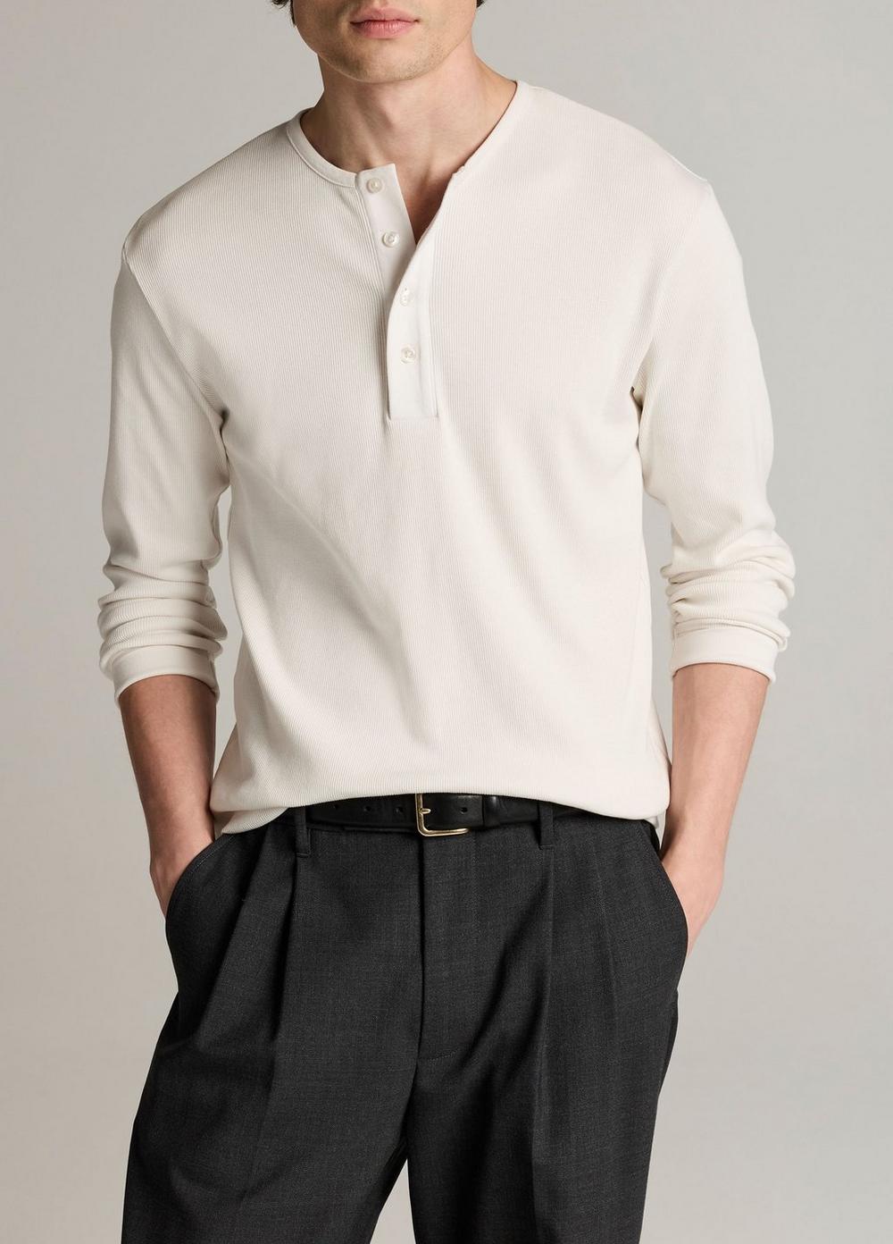 VINCE men's ribbed cotton henley